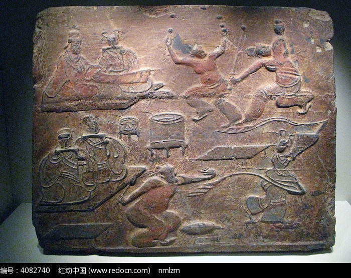 观伎画像砖高清图片下载_红动中国