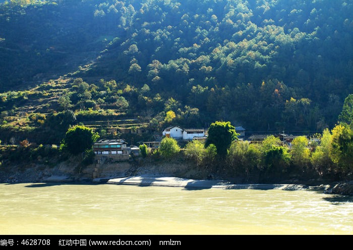 金沙江畔村庄高清图片下载_红动中国