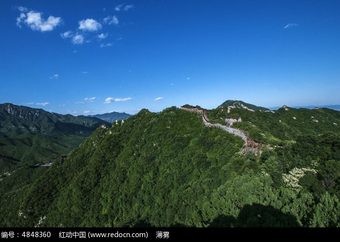 蓝天下的长城高清图片下载_红动中国