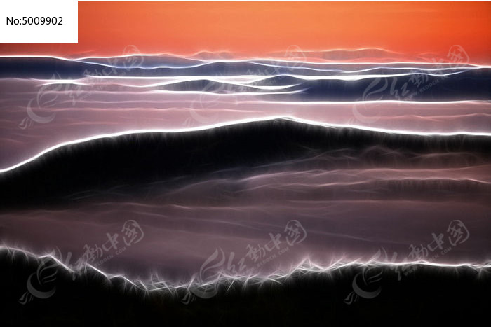 电脑抽象画《山林云雾》高清图片下载_红动中国