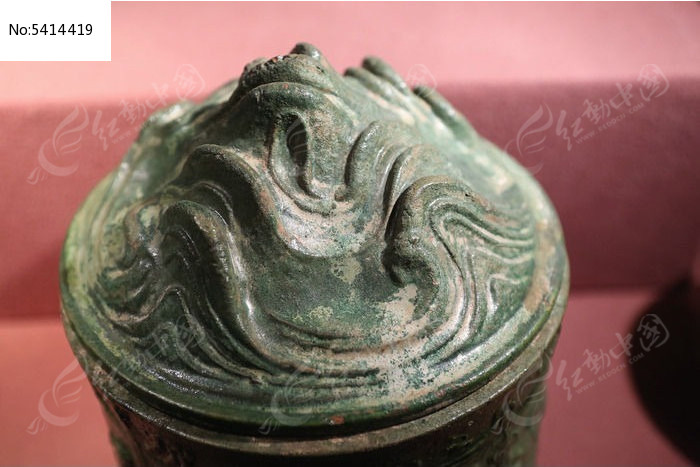 陶博馆展品汉绿彩釉陶器盖高清图片下载_红动中国