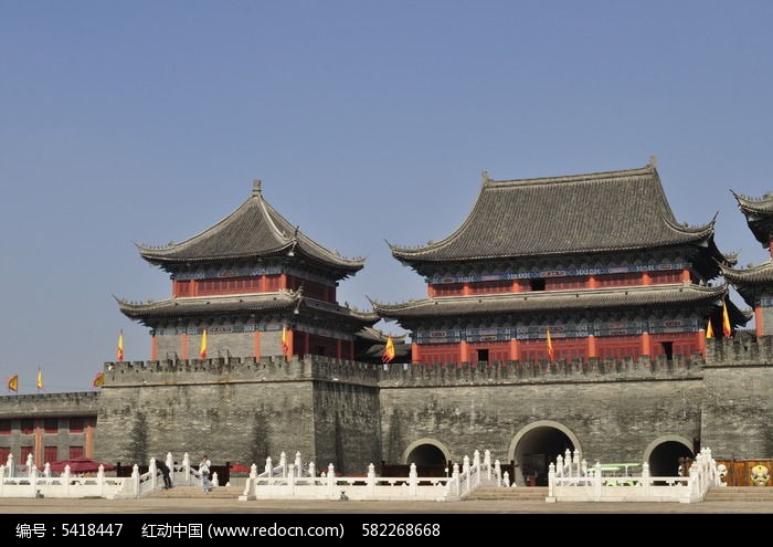 古城楼正面特写高清图片下载_红动中国